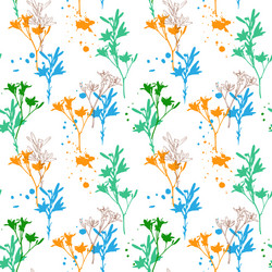 Frame and seamless border with spring flowers Vector Image