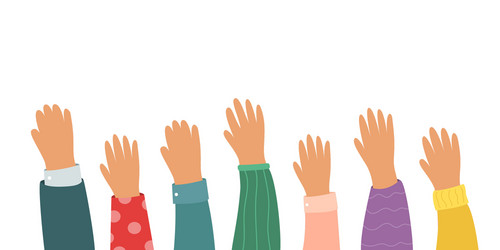 Crowd of People Rise Hand Vector Images (78)