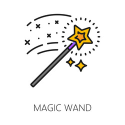 Black magic icon magic editable stroke Royalty Free Vector