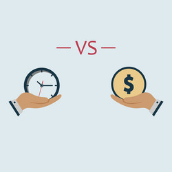 Time vs money dollar banknote making Royalty Free Vector