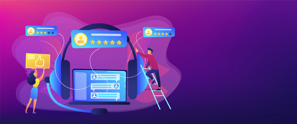 Customer feedback concept banner header Royalty Free Vector