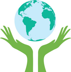 Save the earth protected by hands Royalty Free Vector Image