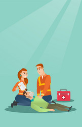 Cardiopulmonary resuscitation cpr emergency aid Vector Image