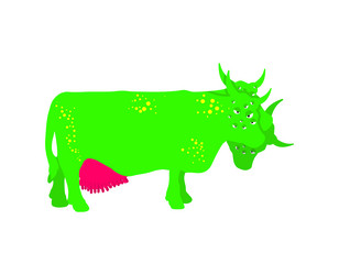 Radioactive cow and toxic waste from factory Vector Image