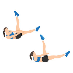 Woman doing triangle crunch exercise flat Vector Image