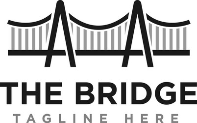 Bridge construction logo icon design Royalty Free Vector