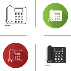 Landline phone linear icon Royalty Free Vector Image