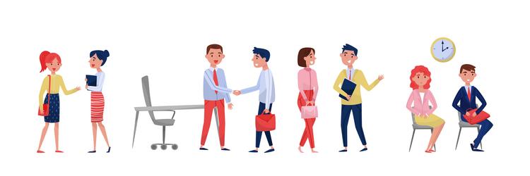 People characters on job interview as employment Vector Image