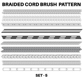 Seamless braided cord pattern brushes flat sketch Vector Image