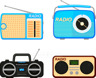 Colorful cartoon old radio Royalty Free Vector Image