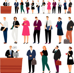 People queue waiting line Royalty Free Vector Image