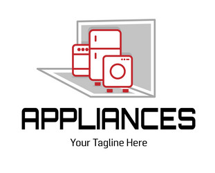 Modern minimalist home appliance store logo Vector Image