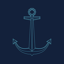 Nautical anchor carcass outline Royalty Free Vector Image