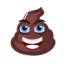 Shit icon smiling face symbol emoji Royalty Free Vector
