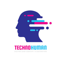 Tech brain logo design future technology concept Vector Image