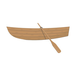 Wooden boat with oars stencil icon Royalty Free Vector Image