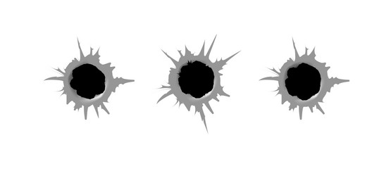 Bullet hole realistic metal damage Royalty Free Vector Image