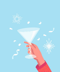Cheers with blooming flowers Royalty Free Vector Image