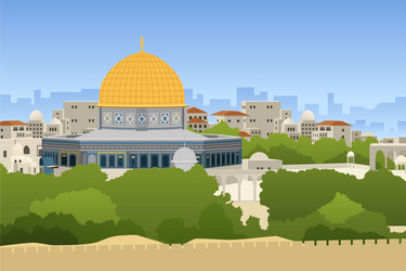 Israel jerusalem temple mount dome of the rock Vector Image