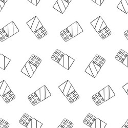 Open pack of pill capsule blisters silhouette Vector Image