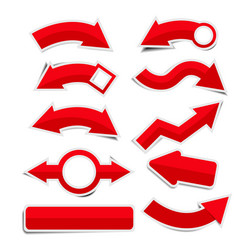 Red paper has arrowheads with shadows Royalty Free Vector