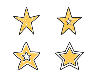 Hand drawn yellow stars Royalty Free Vector Image