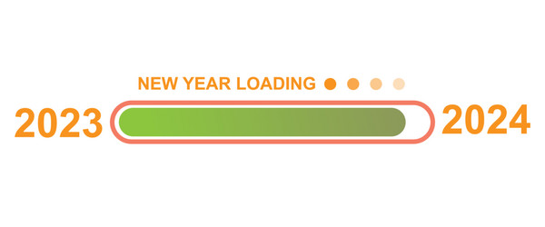 Loading 2023 to 2024 progress bar happy new year Vector Image