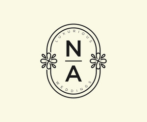 Na initials letter wedding monogram logos Vector Image