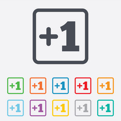 Plus one sign add symbol Royalty Free Vector Image