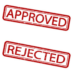 Rubber stamps approved and denied isolated Vector Image