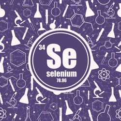 Selenium formula line drawing Royalty Free Vector Image