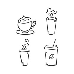 Set hot drinks Royalty Free Vector Image - VectorStock