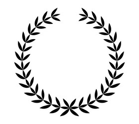 Vintage laurel wreath black silhouette circular Vector Image