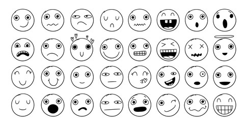 Doodle emoji doodles image pictograph smile Vector Image