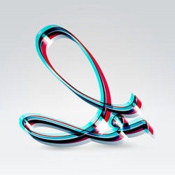 Fantasy plastic 3d glowing ribbon typeface Vector Image