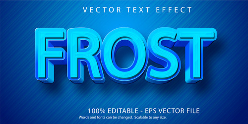 Snow text cartoon game style editable effect Vector Image