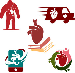 Heart attack risk logo icon design Royalty Free Vector Image