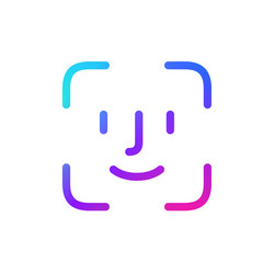 Security shield icon face identification Vector Image