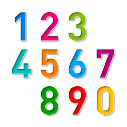 Basic numbers cartoon characters set Royalty Free Vector