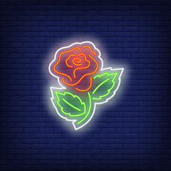 Rose neon sign Royalty Free Vector Image - VectorStock