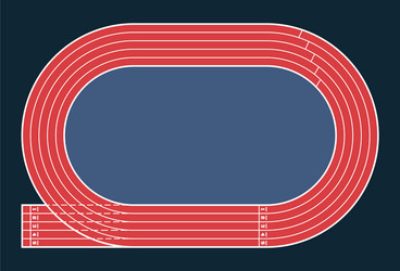 Cartoon running track stadium Royalty Free Vector Image