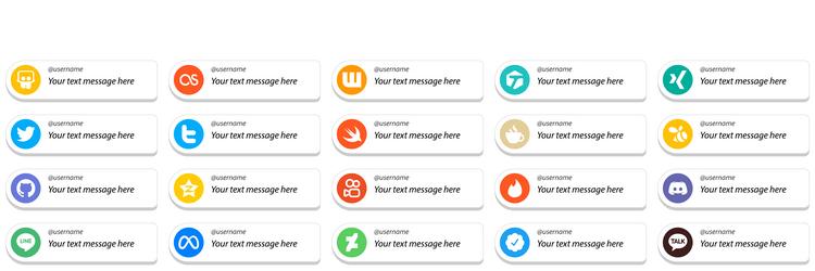 Follow me social media icons with customizable Vector Image