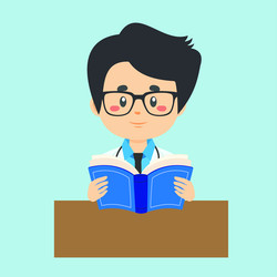 Doctor read a book Royalty Free Vector Image - VectorStock