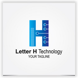 Letter h technology logo Royalty Free Vector Image