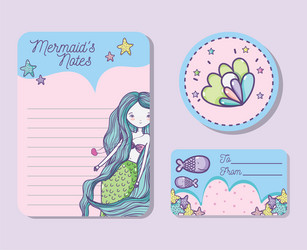 Mermaids printable sheet Royalty Free Vector Image