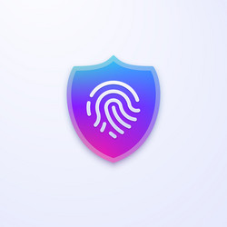 Security shield icon face identification Vector Image