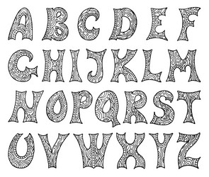 Handwritten simple font hand drawn sketch alphabet