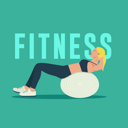 Fitness woman logo design isolated on white Vector Image