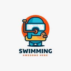 Little boy swimmer in the swimming pool kids Vector Image
