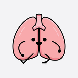Lungs character with cute face and simple body Vector Image
